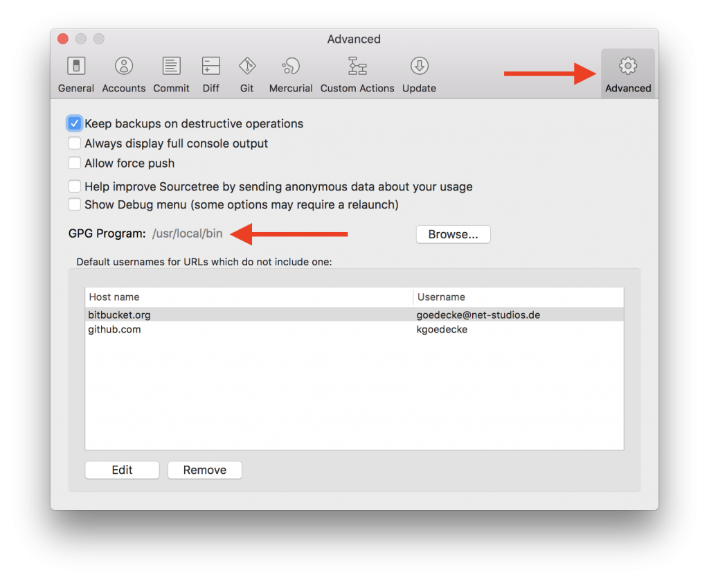 Setup Git + SourceTree with HomeBrew GPG on MacOS - Invalid GPG Path - Kevin Goedecke
